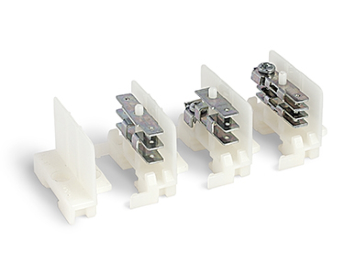 Screw/tabs 6,3×0,8mm terminal blocks, in 3 or 6 ways - Korner